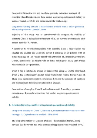 The stability of class ii malocclusion for orthodontists by Almuzian | DOCX