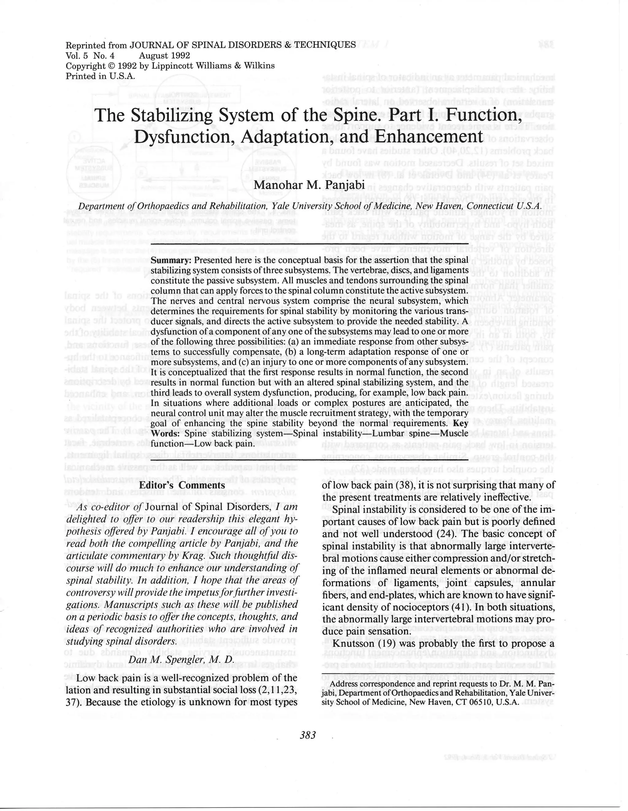 The stabilizing system_of_the_spine_part_1 | PDF