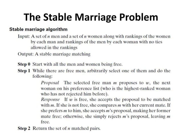 The Stable Marriage Problem | PPTX