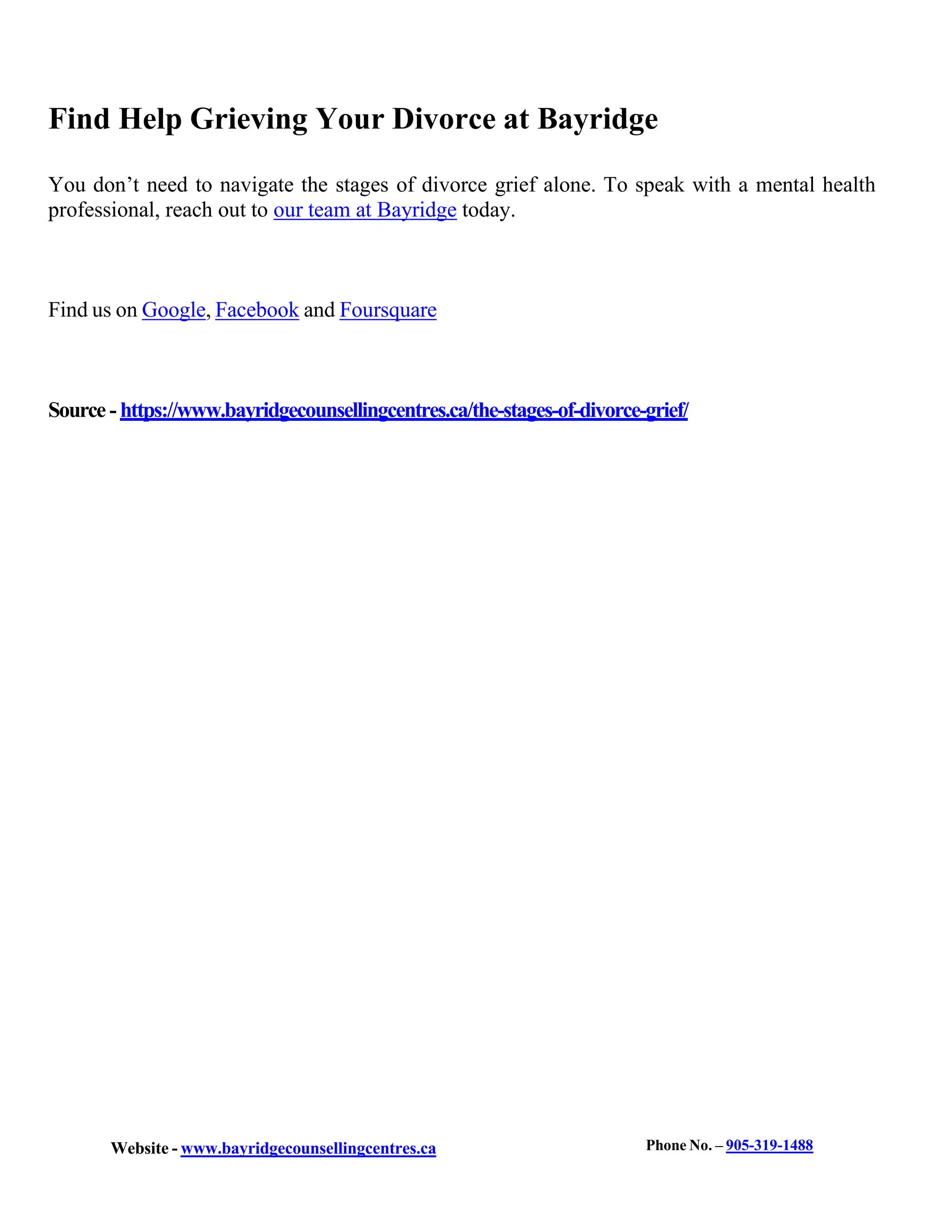 Moving Through the Stages of Divorce Grief | PDF