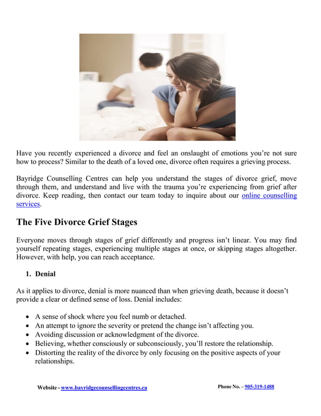 Moving Through the Stages of Divorce Grief | PDF