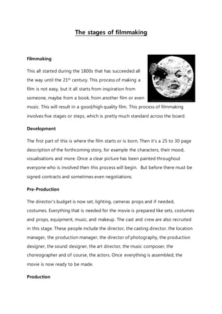 The Stages Of Film Making | PDF