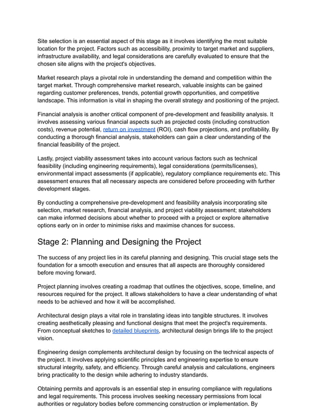 The Stages of Real Estate Development | PDF