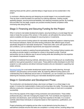 The Stages of Real Estate Development | PDF