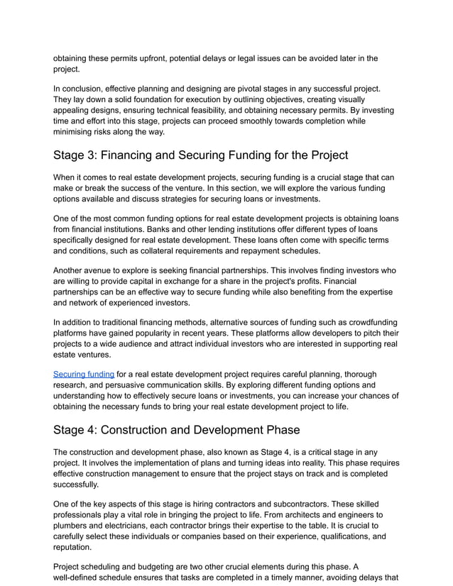 The Stages of Real Estate Development | PDF