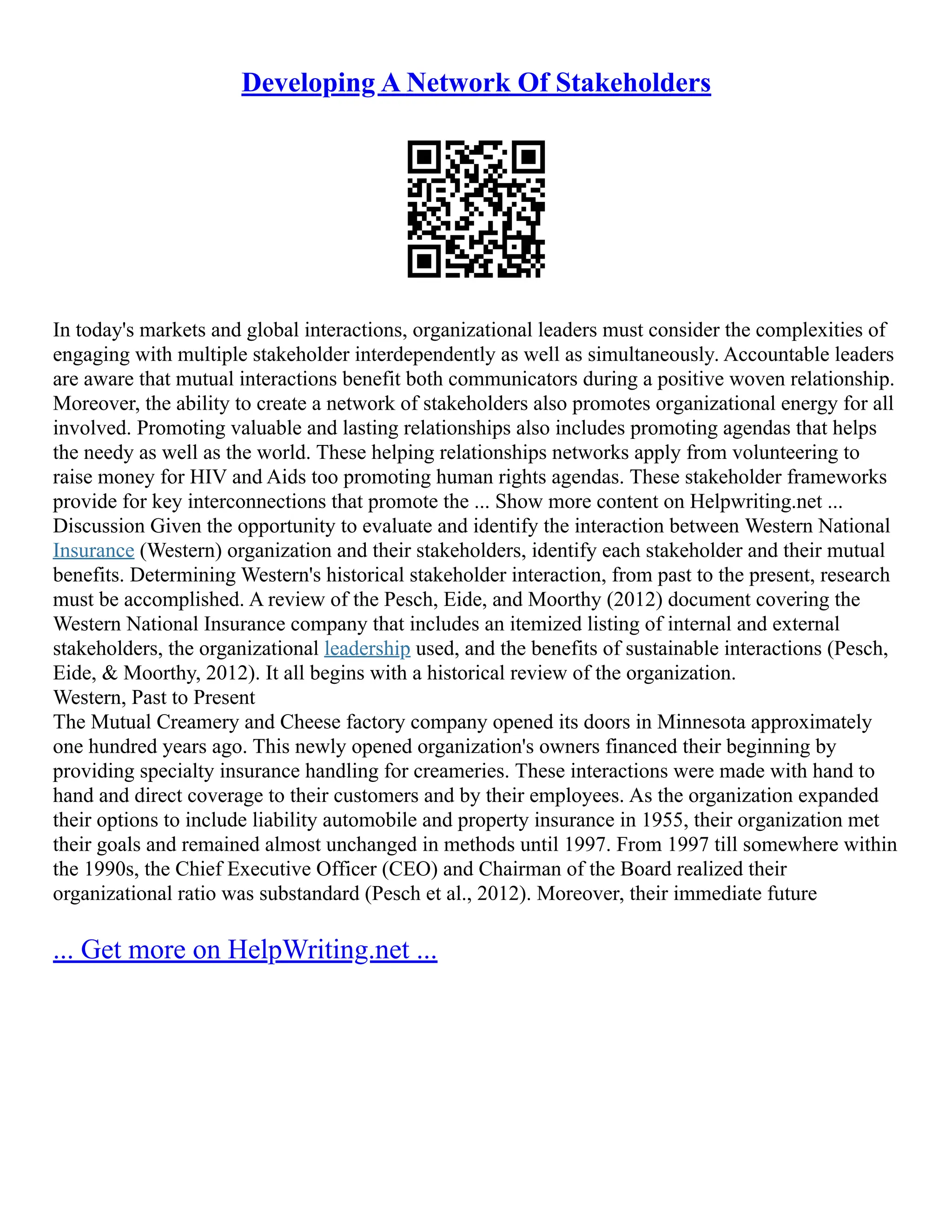 The Stakeholder Theory | PDF