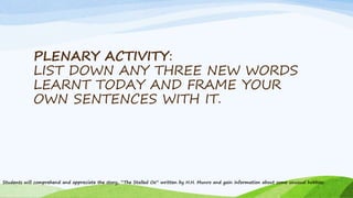 The stalled ox by Saki | PPTX