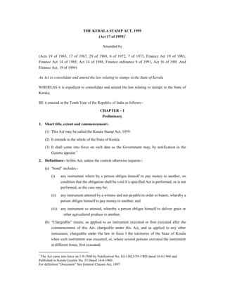 Kerala Stamp Act | PDF