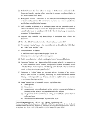 Kerala Stamp Act | PDF