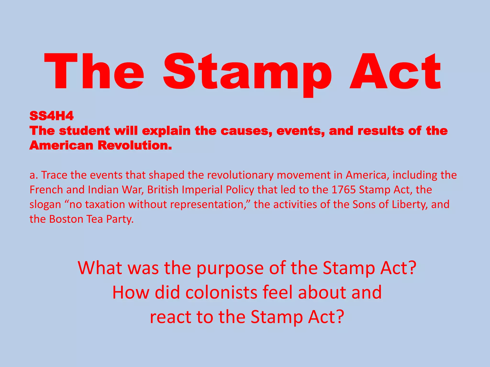 The stamp act and quartering act (1) | PPT