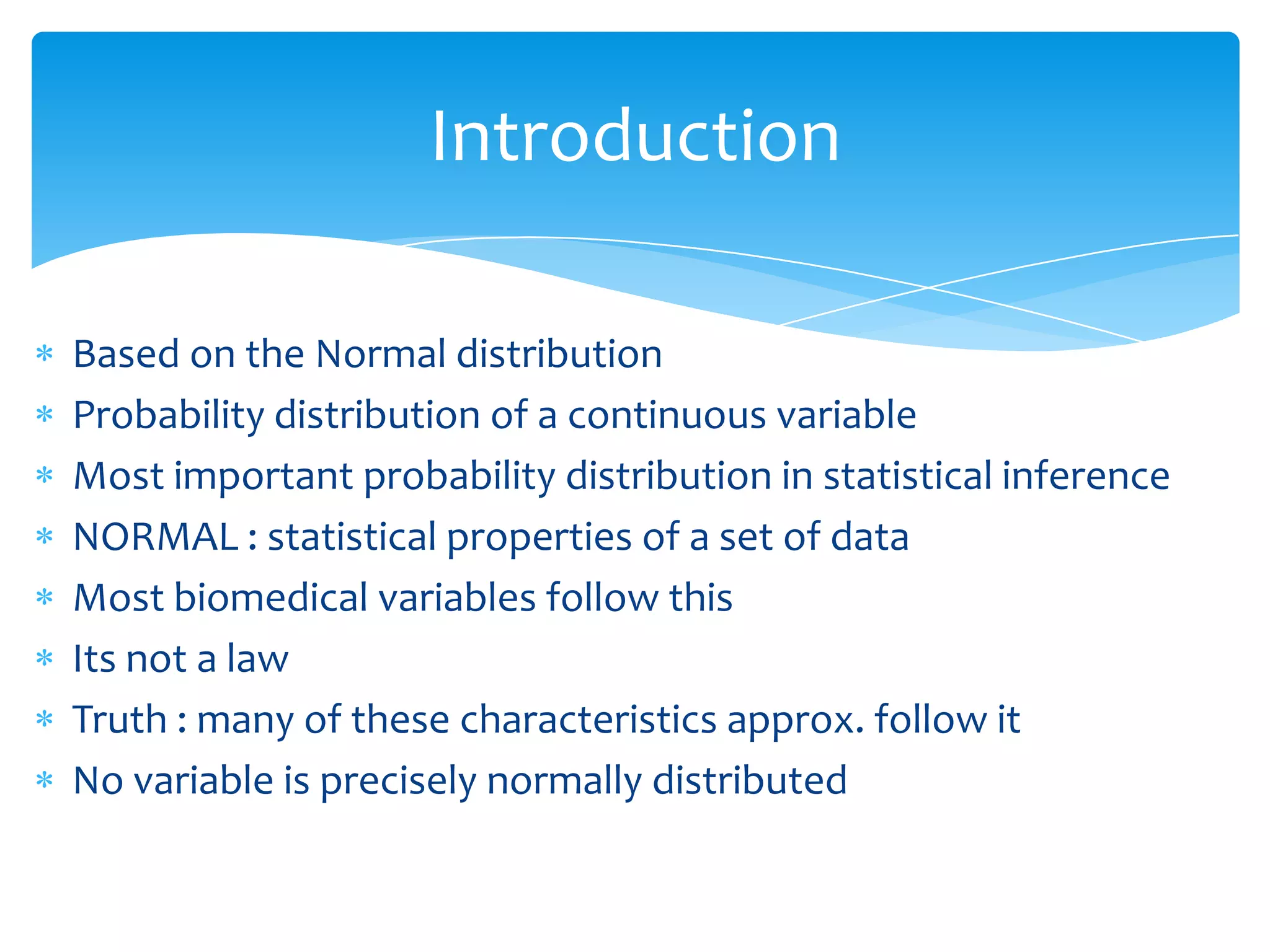The standard normal curve & its application in biomedical sciences | PPTX