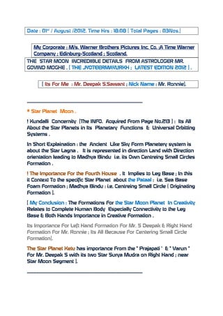 The star moon incredible details from astrologer mr. govind moghe ...