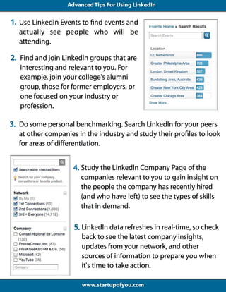 The start up of you-advanced linkedin tips | PDF
