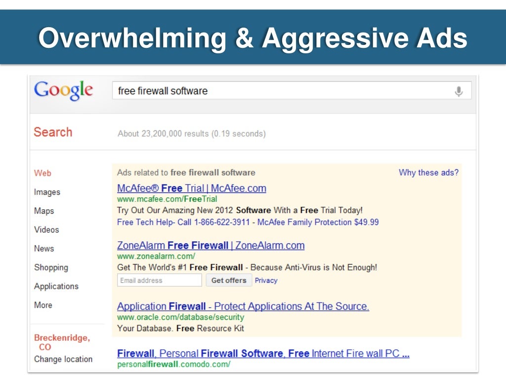 Overwhelming & Aggressive Ads