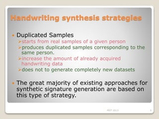 The state of the art in handwriting synthesis | PPTX