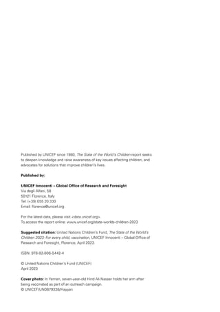 The State of the World's Children (SOWC) 2023. | PDF