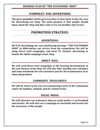 Business plan "The stationery shop" | DOCX