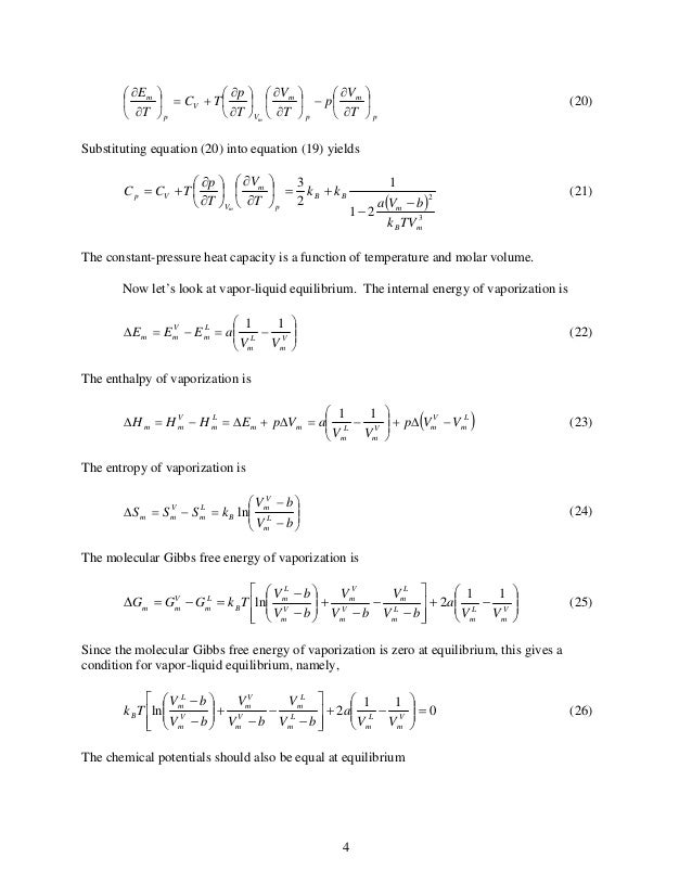 The statistical mechanical derivation of the van der waals equation o…