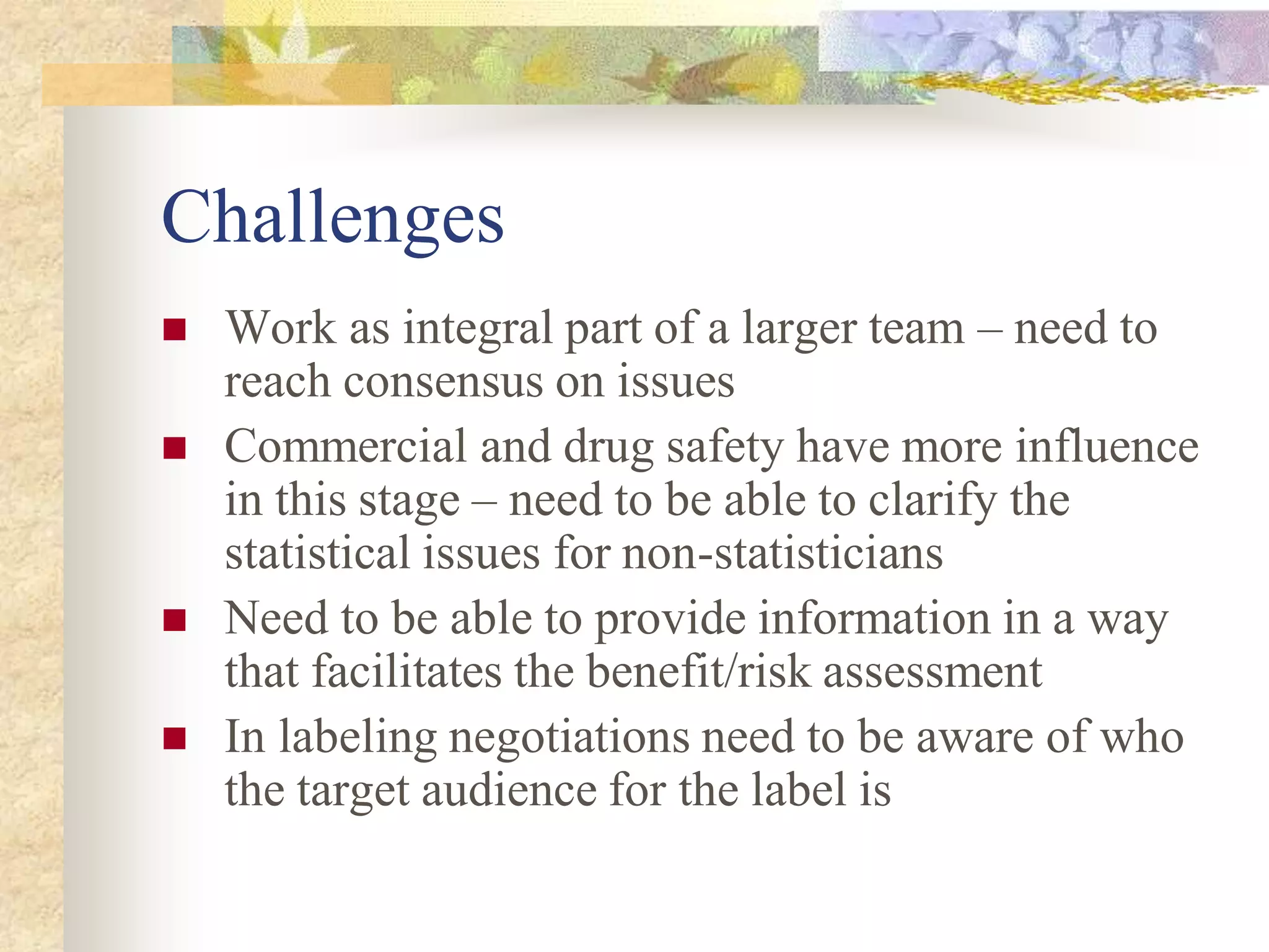 The Statisticians Role in Pharmaceutical Development | PDF