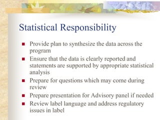 The Statisticians Role in Pharmaceutical Development | PDF