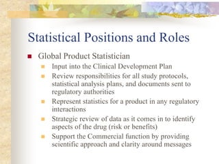 The Statisticians Role in Pharmaceutical Development | PDF