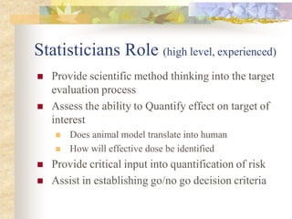 The Statisticians Role in Pharmaceutical Development | PDF