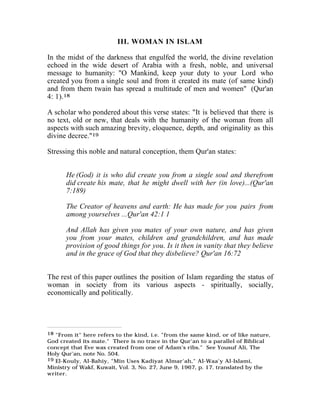 The Status Of Women In Islam | PDF