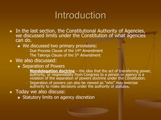 The statutory authority of agencies | PPTX