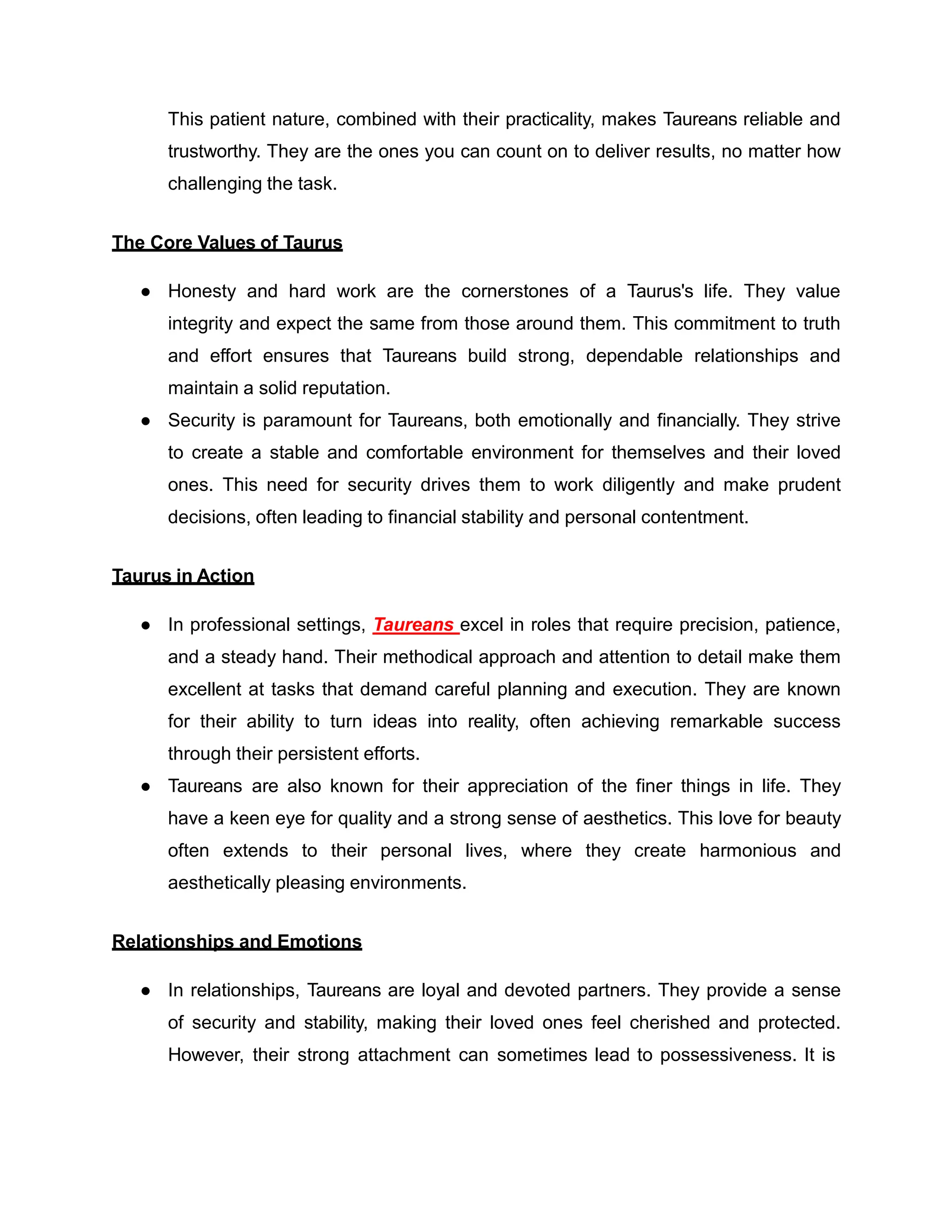 The Steadfast and Reliable Bull: Taurus Zodiac Sign | PPTX