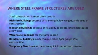 The steel frame structures | PPTX