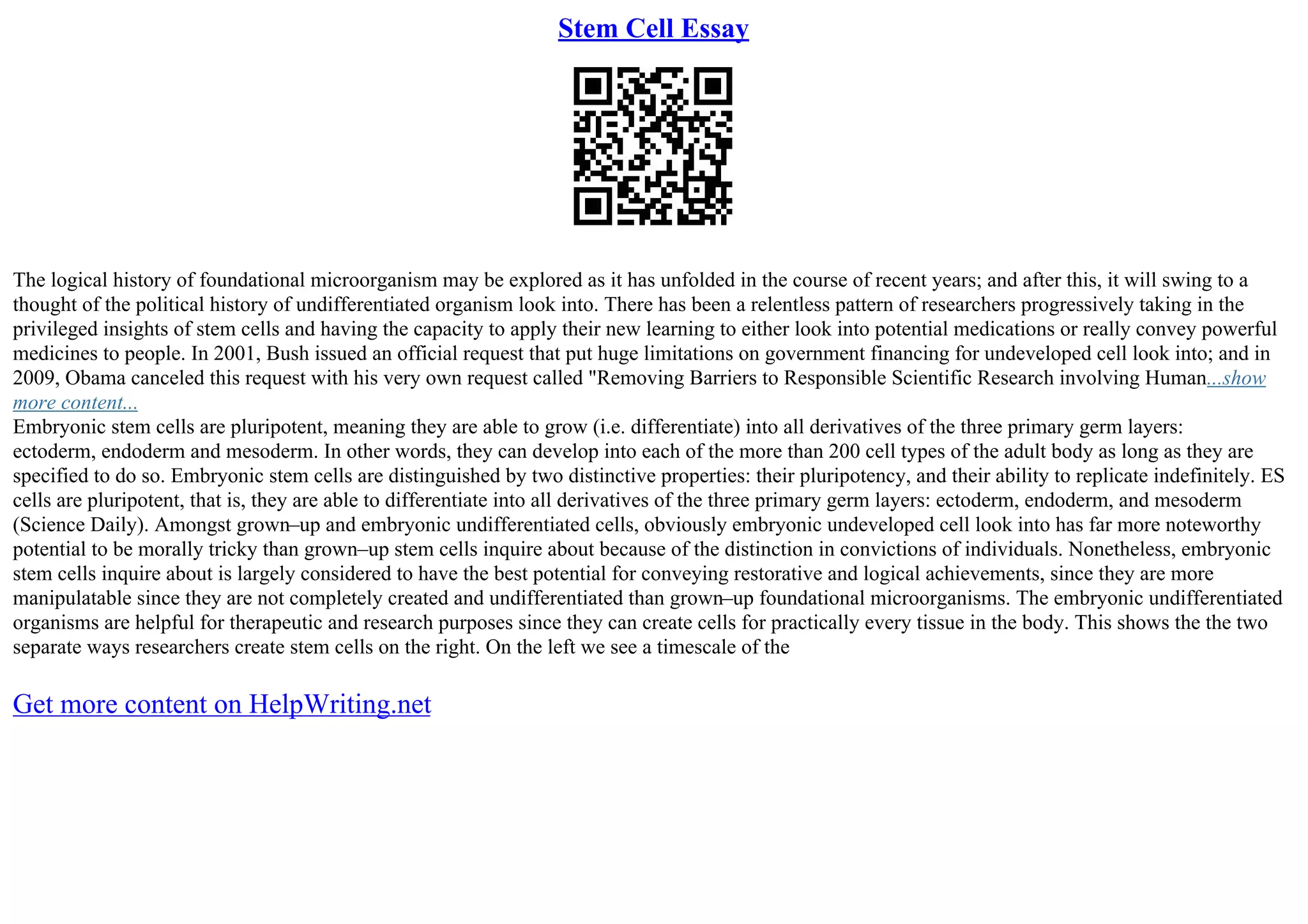 The Stem Cell Dilemma Essay | PPT