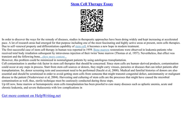 The Stem Cell Dilemma Essay | PPT
