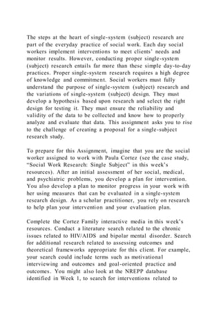 The steps at the heart of single-system (subject) research are part | DOCX