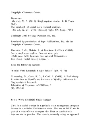 The steps at the heart of single-system (subject) research are part | DOCX