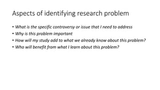 The steps in the process of research | PPTX