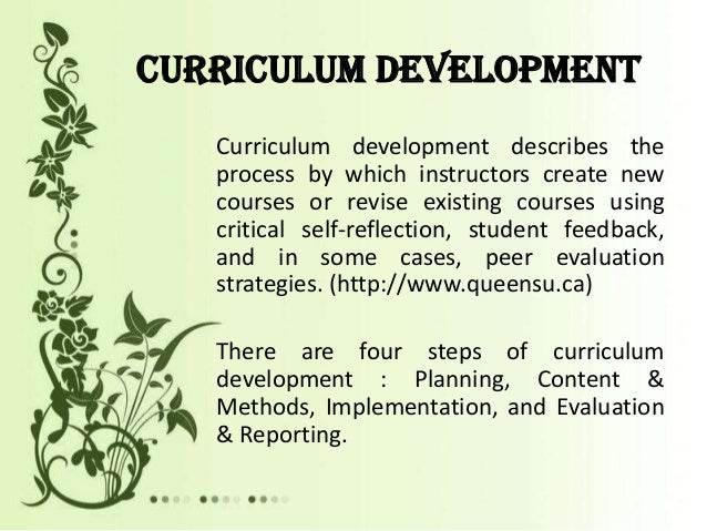 The steps of curriculum development new