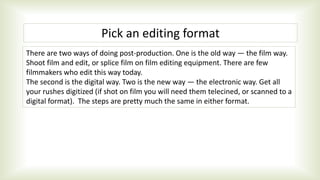 The steps of post production | PPTX