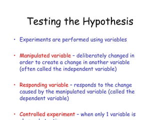 The steps of the scientific method | PPT | Physics | Science