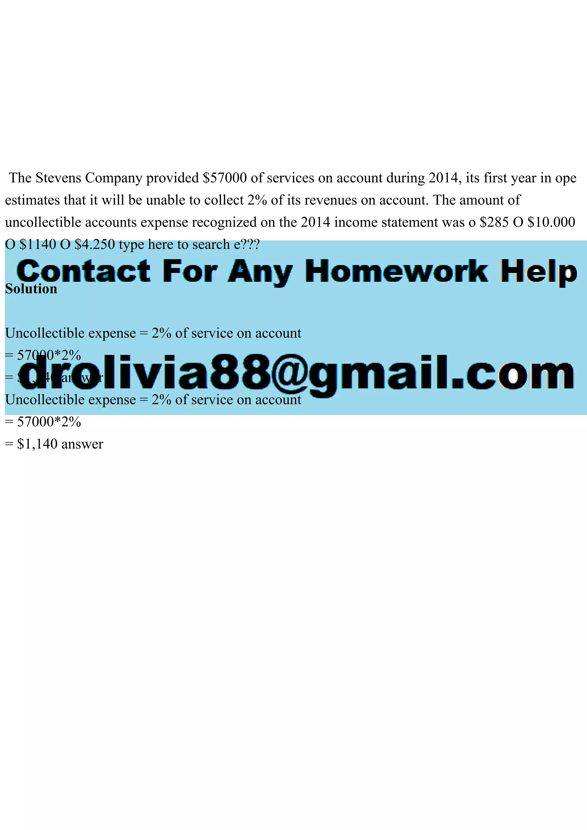 The Stevens Company provided $57000 of services on acco.pdf