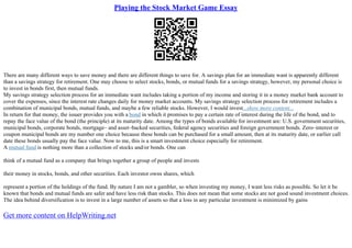 The Stock Market Essay | PPT