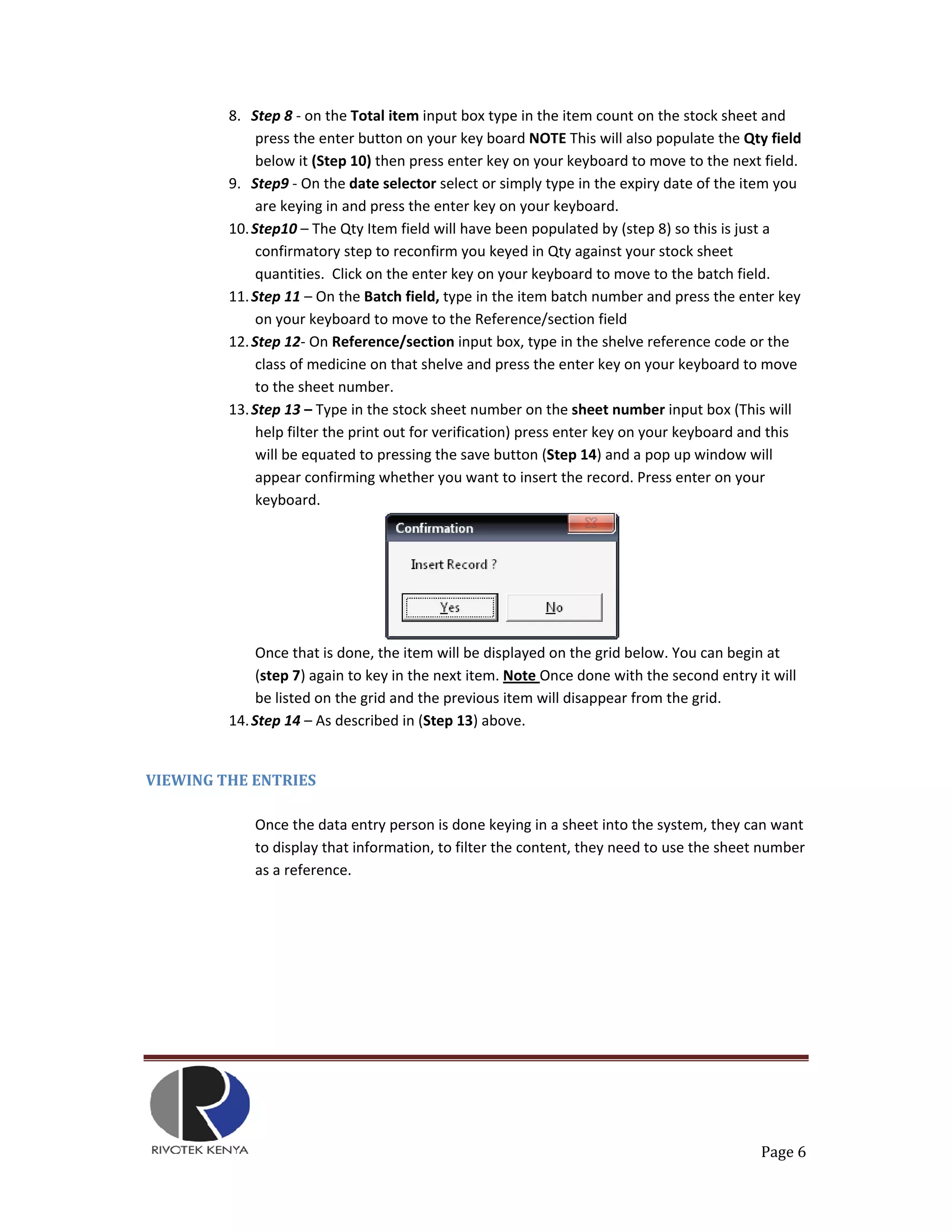 The Stock Taking Process | PDF