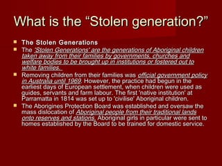 The stolen generations | PPT