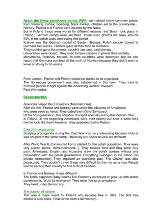 The stories of your history | DOCX | Death, Injury, or Military ...