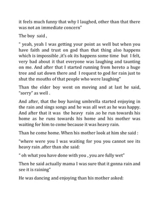 The story about a character in rain | DOCX