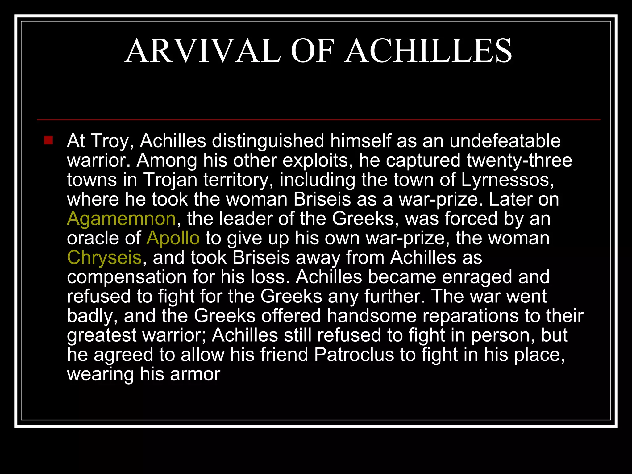 The story of achilles | PPT