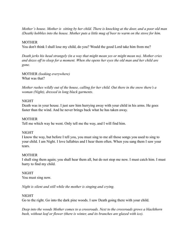 The story of a mother script | PDF | Bereavement | Family and Relationships