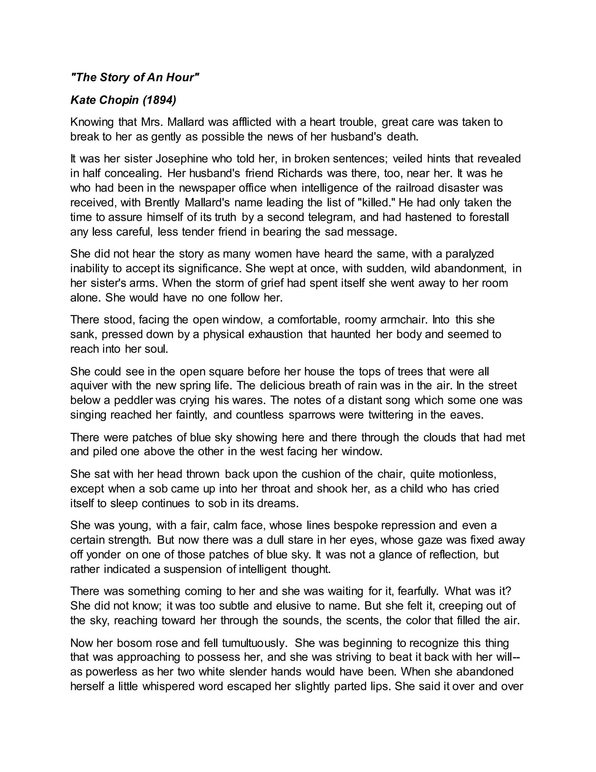 The story of_an_hour[1] | DOCX
