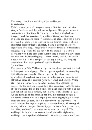 The story of an hour and the yellow wallpaperIntroductionThi.docx