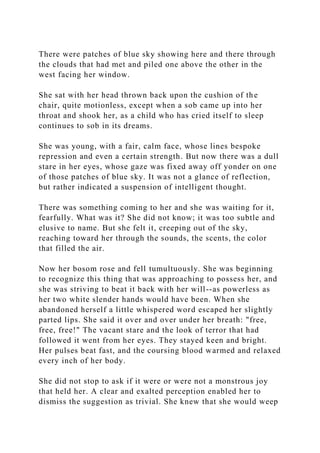 The Story of an Hour Kate Chopin (1894)Knowing that Mrs..docx ...