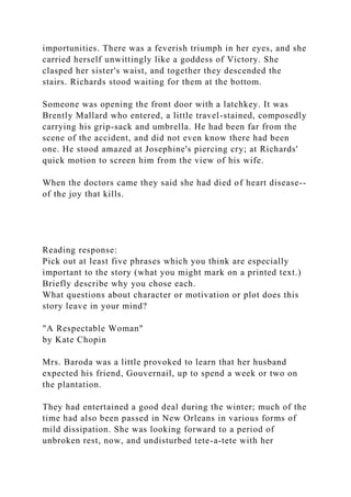 The Story of an Hour Kate Chopin (1894)Knowing that Mrs..docx ...